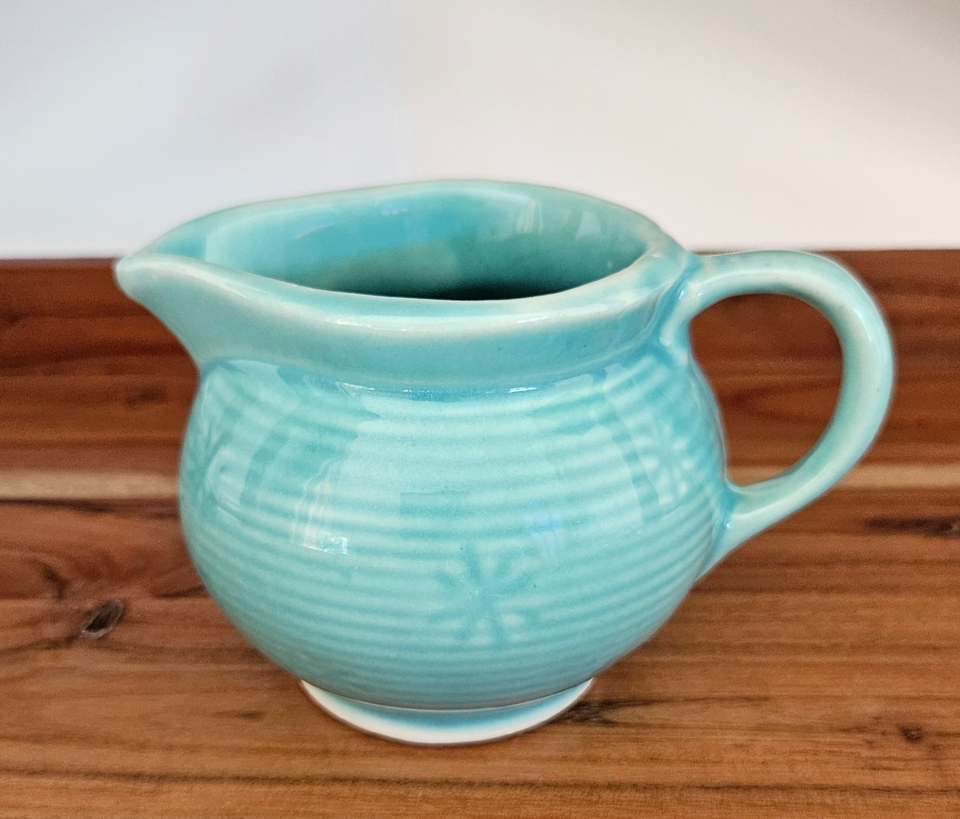 Vintage Shawnee Miniature Turquoise Blue Atomic Snowflake Pitcher ...