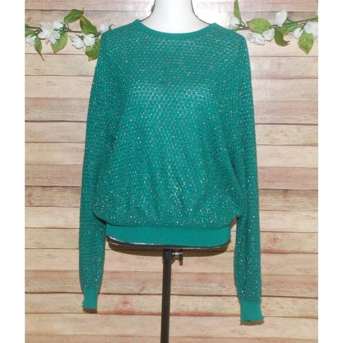 Vintage Made in the USA Lady Devon Green Sweater Size L Elastic Waist ...