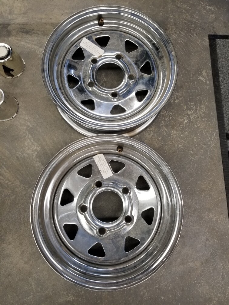 CHROMED STEEL 5 BOLT 12" X 4" RIM, DENRAY, FIBRO CONCEPT TRAILERS ...