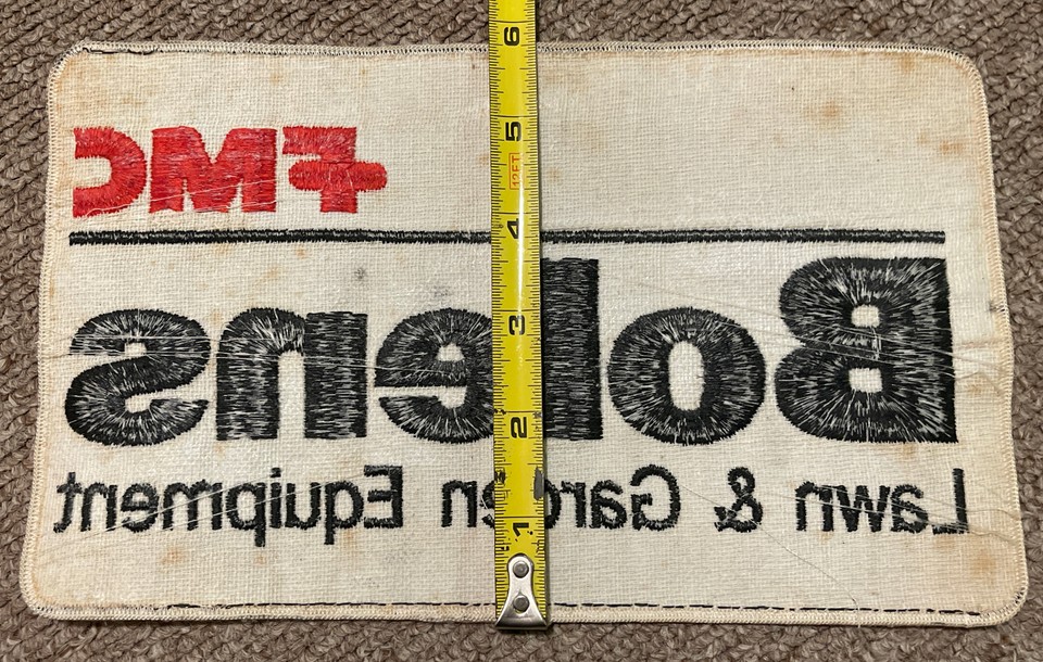 Vintage 70s FMC Bolens Lawn & Garden Equipment Farm 9”x6” Sew On Patch ...