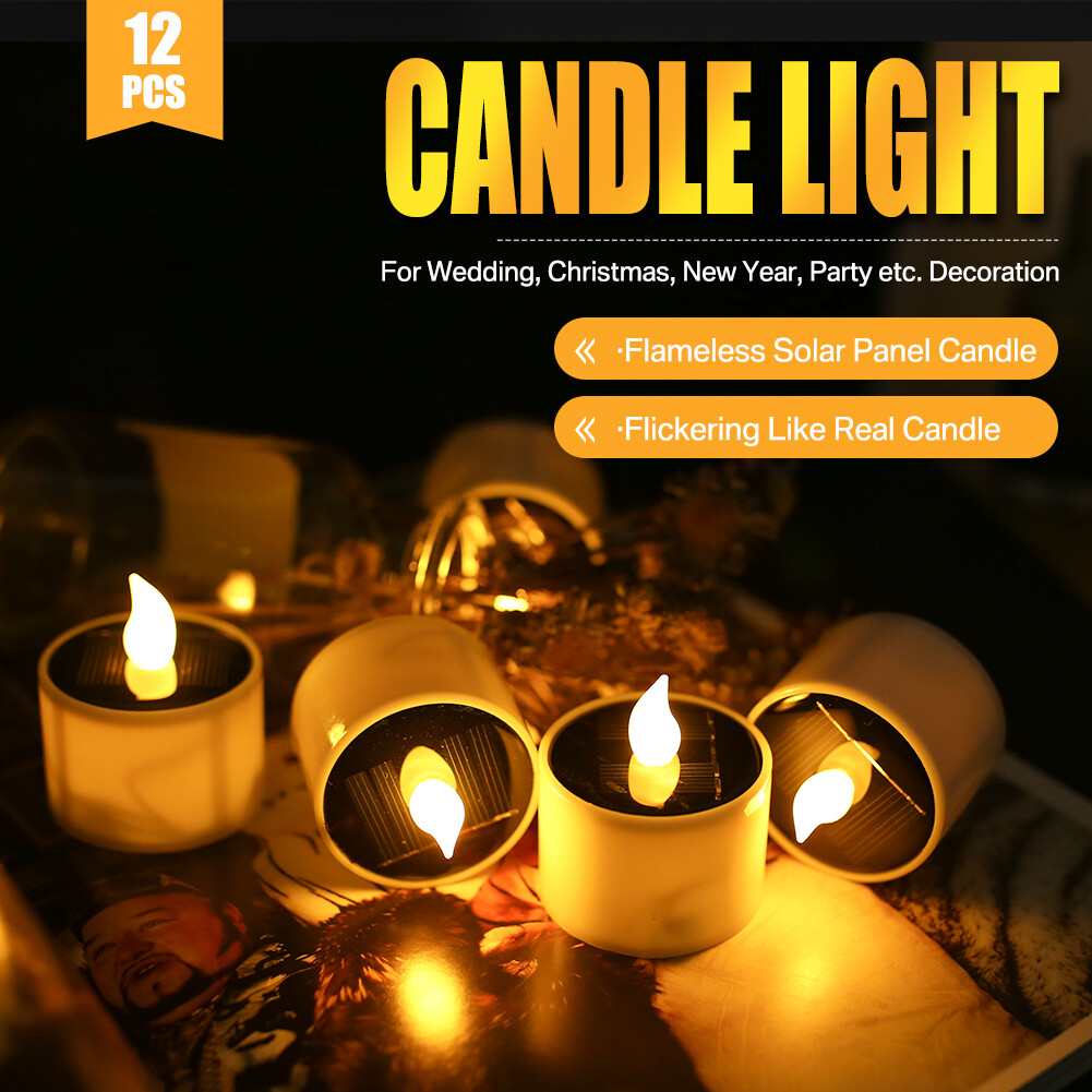 Solar Powered Tea Lights Solar Tea Light Outdoor Waterproof LED Solar