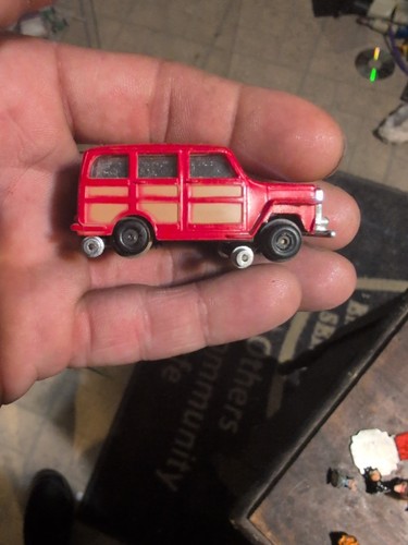 N scale Bachmann little red Jeep in good condition with light ...