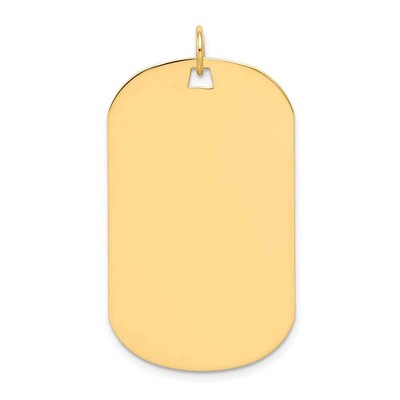 14K Gold Plain .013 Gauge Engraveable Dog Tag Disc Charm 0.9 x 1.6 in ...