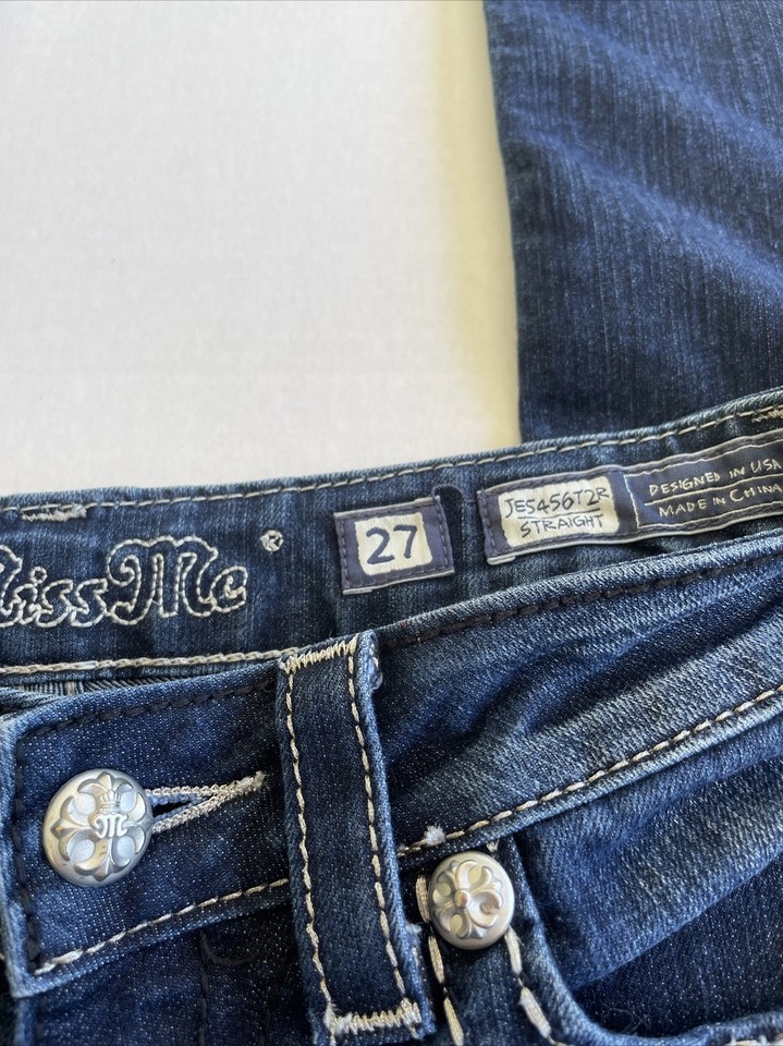 Miss Me Buckle straight JE5456T2R sequin lace Pocket jeans size 27 | eBay