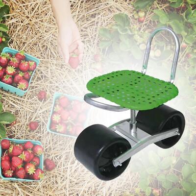 Lawn Wagon Cart Garden Stool Heavy Duty 360° Rotating Rolling Weeding ...
