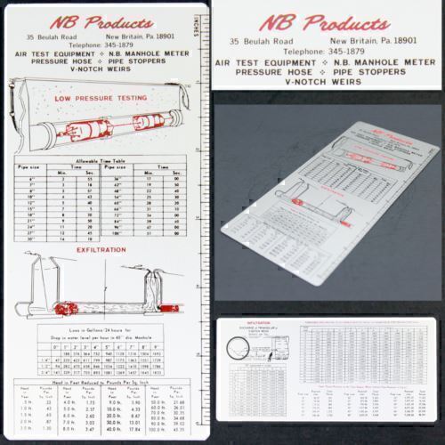 New Britain PA Plumbing Vintage Advertising Pipe V-Notch Weirs Pressure ...