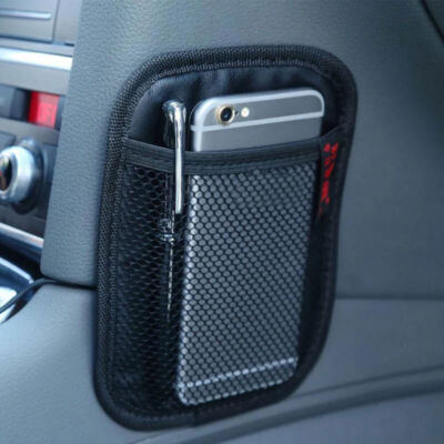 Black Car Storage PU Leather Pouch Bag Phone Holder Organizer Car ...