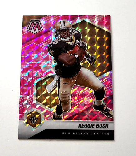 2021 Panini Mosaic Pink Camo Parallel REGGIE BUSH #144 New Orleans ...
