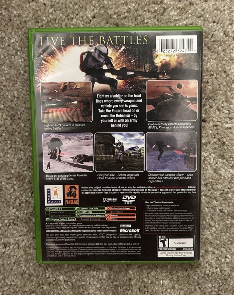 Star Wars: Battlefront (original Xbox, 2004) - CIB, tested, good ...