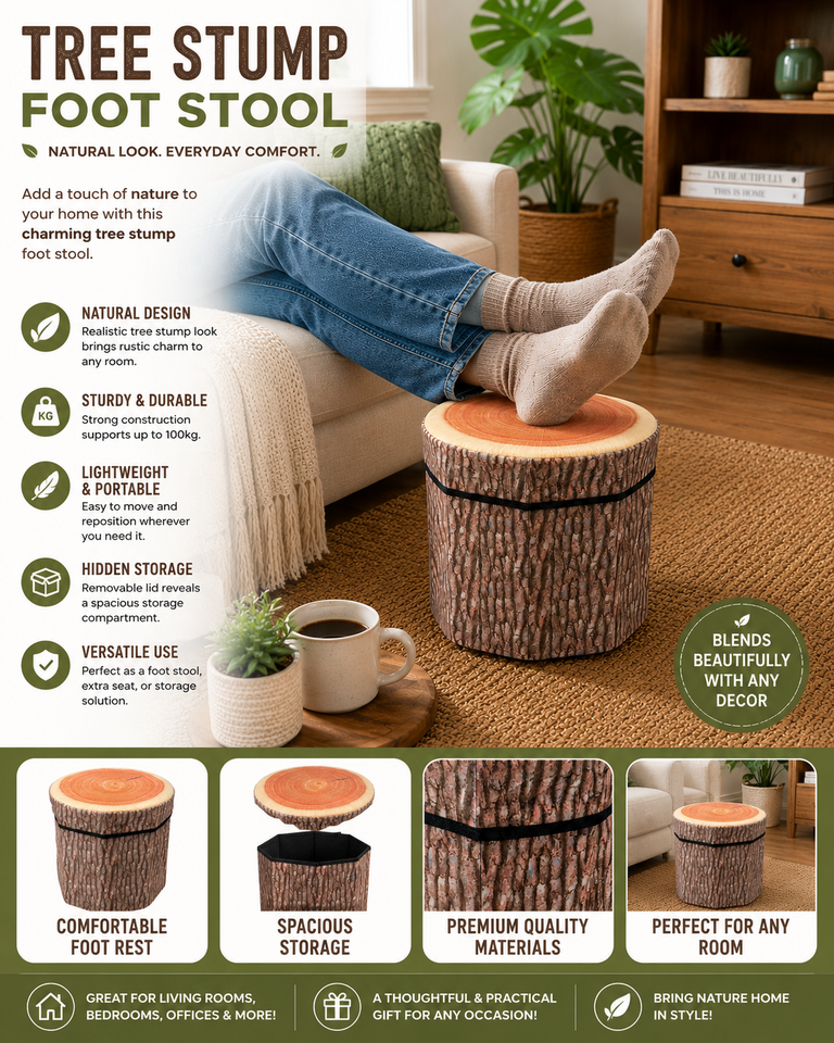 STOOL SEAT WOODLAND TREE STUMP & PICNIC STORAGE BOX CUSHIONED LID | eBay UK