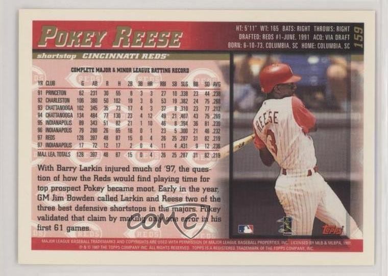 1998 Topps Minted in Cooperstown Pokey Reese #159 1o0 | eBay UK