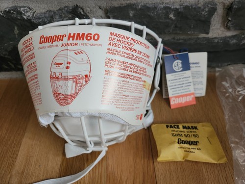 Cooper Full Wire Face Mask MHM60 Junior W/ Lexan Shield Vintage White ...