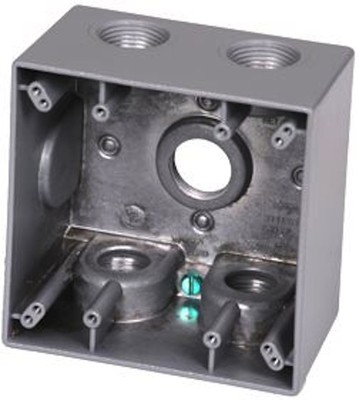 Westgate W2DB75-5 2-Gang Weatherproof Box 5 X .75 Inch Hubs 2 X .625 ...