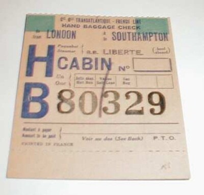 LIBERTE French Line boat train bag tag | eBay