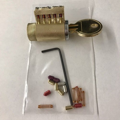 Practice Lock Rekeyable Cutaway With Removeable Pins Has 5 Pin Yale ...