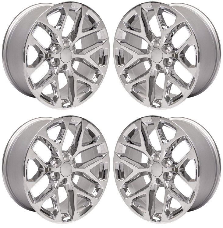Chrome 22" Snowflake Wheels Rims For Chevy Silverado Suburban Tahoe Z71 ...