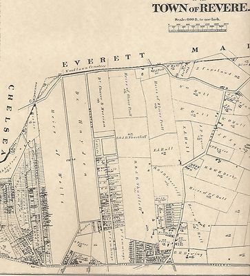 Revere MA 1874 Map with Homeowners Names Shown | eBay