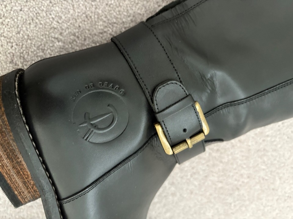 Red Or Dead Black Rod Radley Leather Hi Leg Boots worn once size 4 ...
