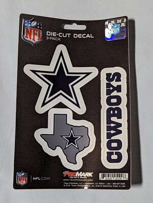 Dallas Cowboys 3-Pack Die-cut Decals Stickers Sheet Measures 5" x 7 ...