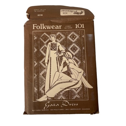 UNCUT Folkwear #101 Ethnic Pattern GAZA DRESS Embroidery Sew Costume ...