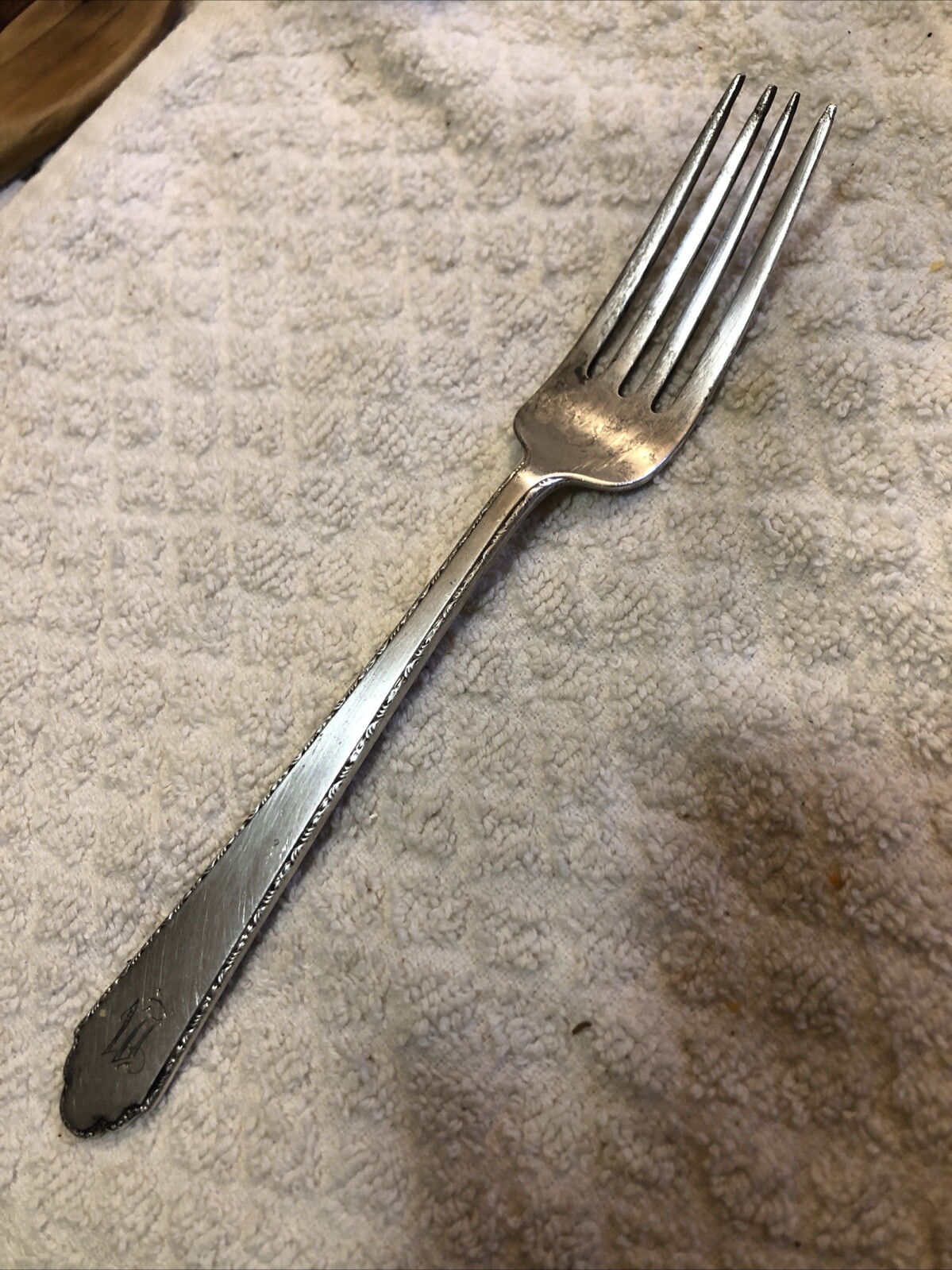 Lunt Sterling Silver William & Mary Monogrammed “M” Dinner Fork 7 1/8 ...