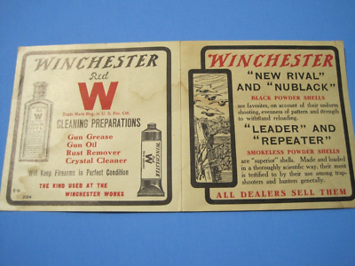 Vintage Original Winchester RED Label Advertising Ammo/Cleaning Equip ...