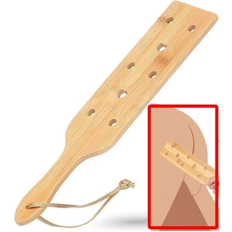 Bamboo Whip Spanking Paddle With Airflow Holes Wooden Craft Flogger For ...