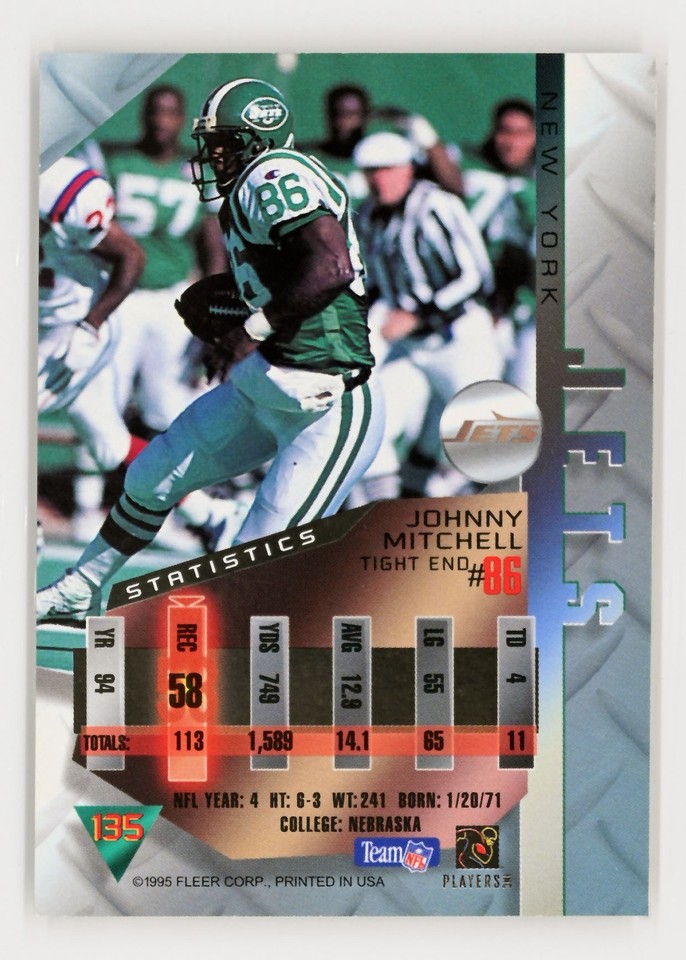 1995 Fleer Metal #135 Johnny Mitchell New York Jets | eBay
