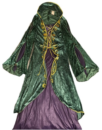 Hocus Pocus Green Costume Dress Adult Sz XL Medieval Renaissance Witch ...