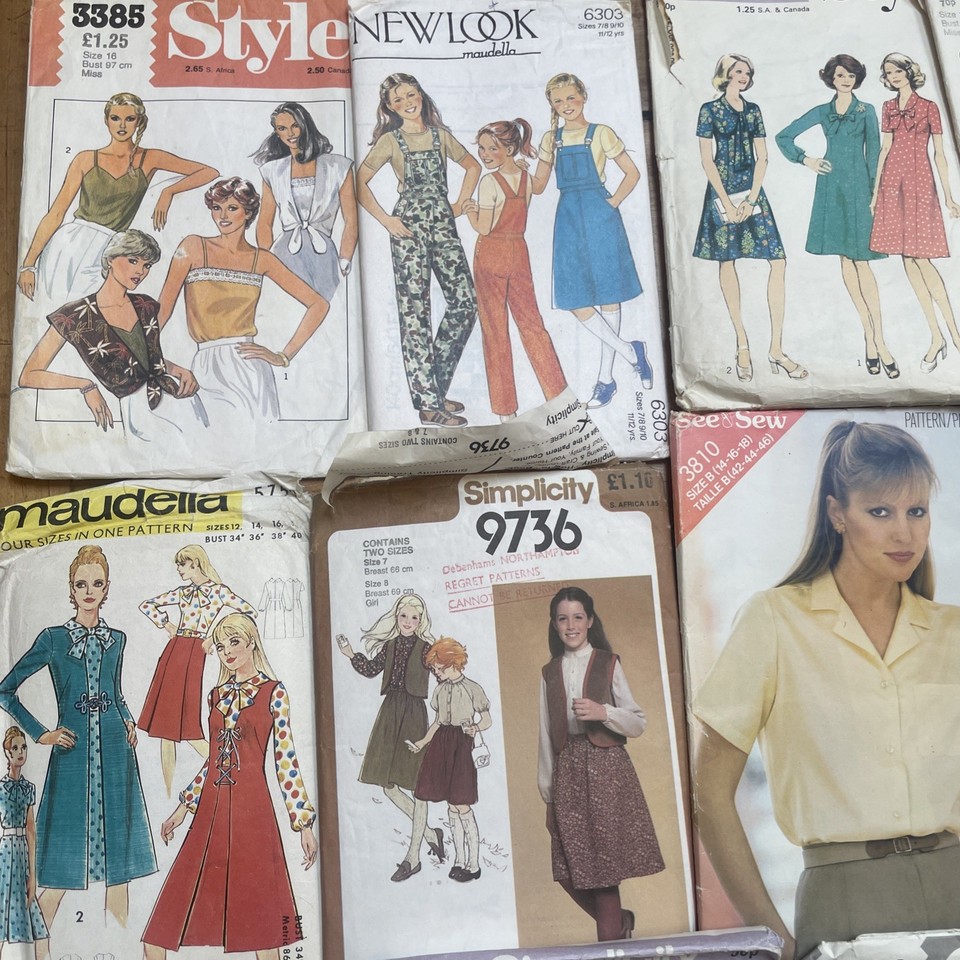 Job Lot 14 Vintage Sewing Patterns-Simplicity, Butterick, Style- Women ...