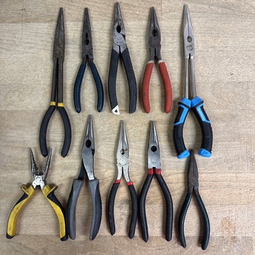 Lot of 10 Assorted Pliers Needle Nose Tools Assorted Brands Styles Colors | eBay
