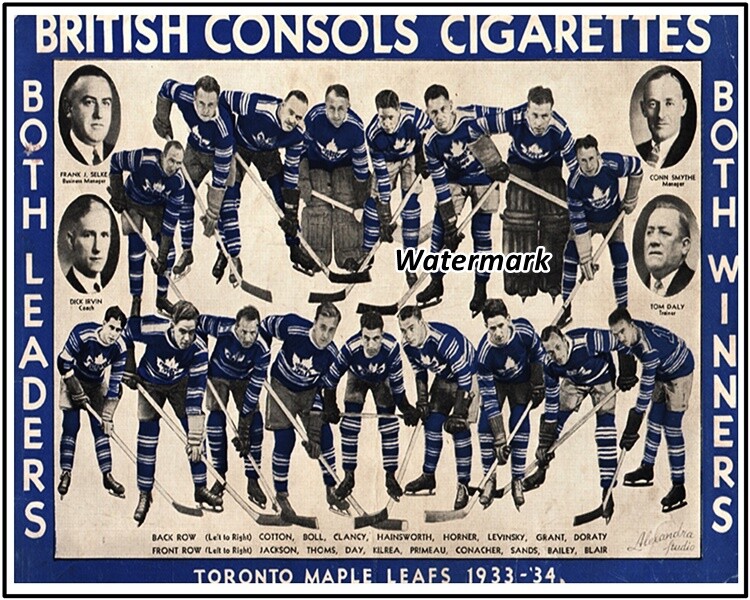 1933 - 34 Toronto Maple Leafs Team Picture British Consols 8 X 10 Photo ...
