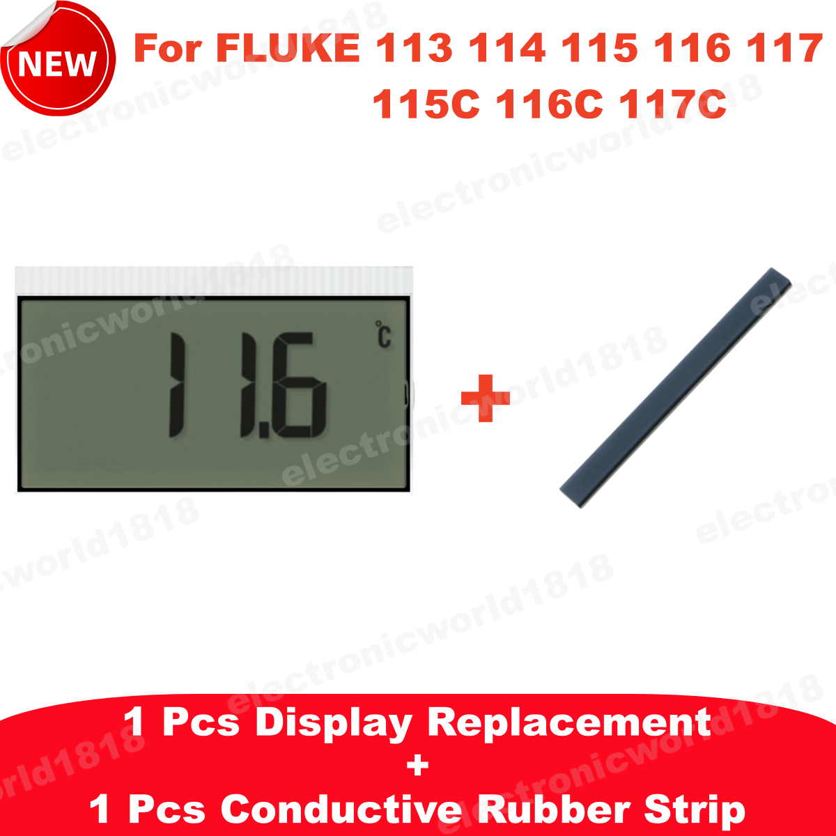 For FLUKE 115 113 114 116 117 115C 116C 117C Multimeter LCD Display ...
