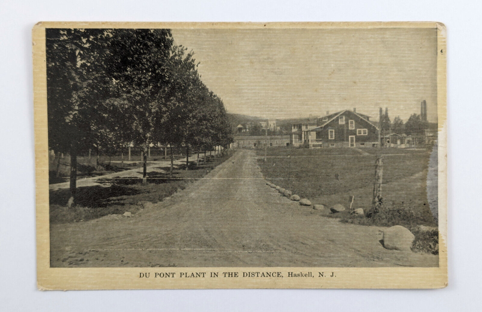 Anique Postcard Haskell New Jersey Du Pont Plant In The Distance | eBay