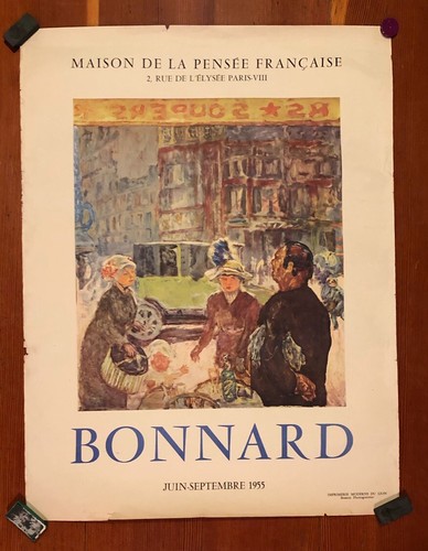 Vintage Pierre BONNARD Museum Exhibition ART Poster 1955 Paris 20x26.5 ...