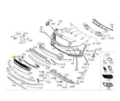 NEW GENUINE MERCEDES-BENZ GLA 45 AMG 2014 FRONT BUMPER CENTER LOWER ...