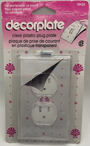 Decorplate Clear Plastic Plug Plate cover Double Outlet for Wallpaper ...