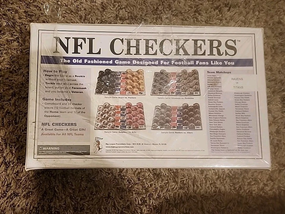 VTG 1993 Baltimore Ravens NFL Checkers Helmet Board Game Sealed | eBay