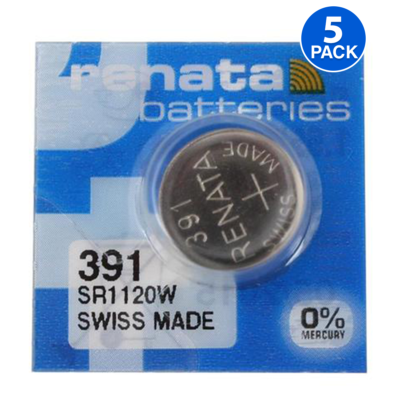 Renata 391 SR1120W 1.55V Silver Oxide Watch (5 Pack) - Made in ...