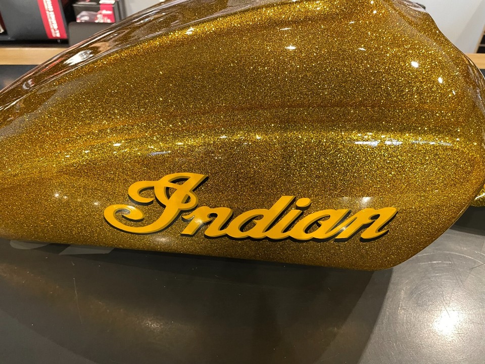 INDIAN SCOUT BOBBER TANK AND FENDER SET CUSTOM GOLD FLAKE PEARL 2016-23 | eBay