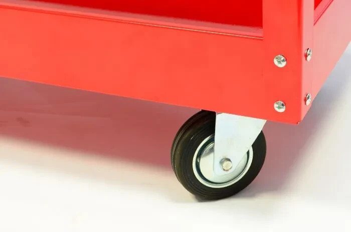 Hilka Service Cart red metal garage parts storage mechanics wheels tool ...