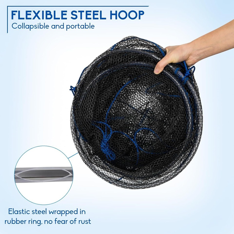 Foldable Fishing Net Landing Fishing Pier Nets Pulling Up Fish Rope ...