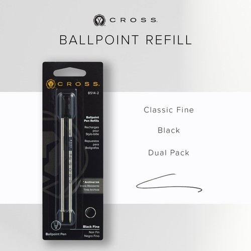 Cross 8514-2 Original Refill for Ballpoint Pen Fine Point Suitable for ...