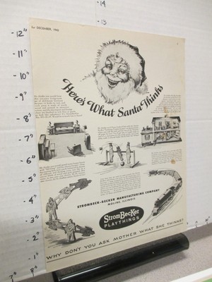 magazine ad 1943 STROMBECKER doll house furniture Bill Ding Santa Claus ...