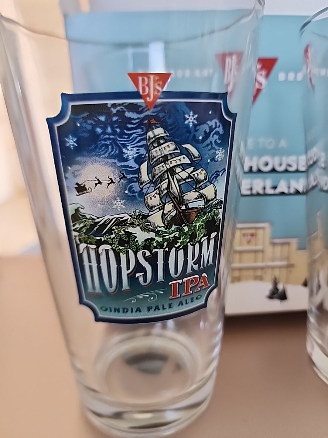 BRAND NEW Boxed Set BJ's Brewhouse 2023 Pint Glasses Committed/Hopstorm ...