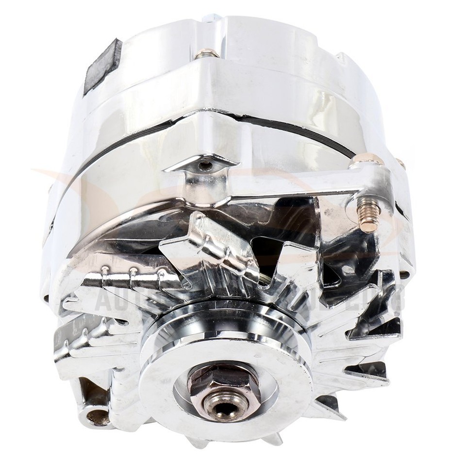 Alternator Chrome 1 Wire Self Exciting Street Rod for GM 305 350 BBC ...
