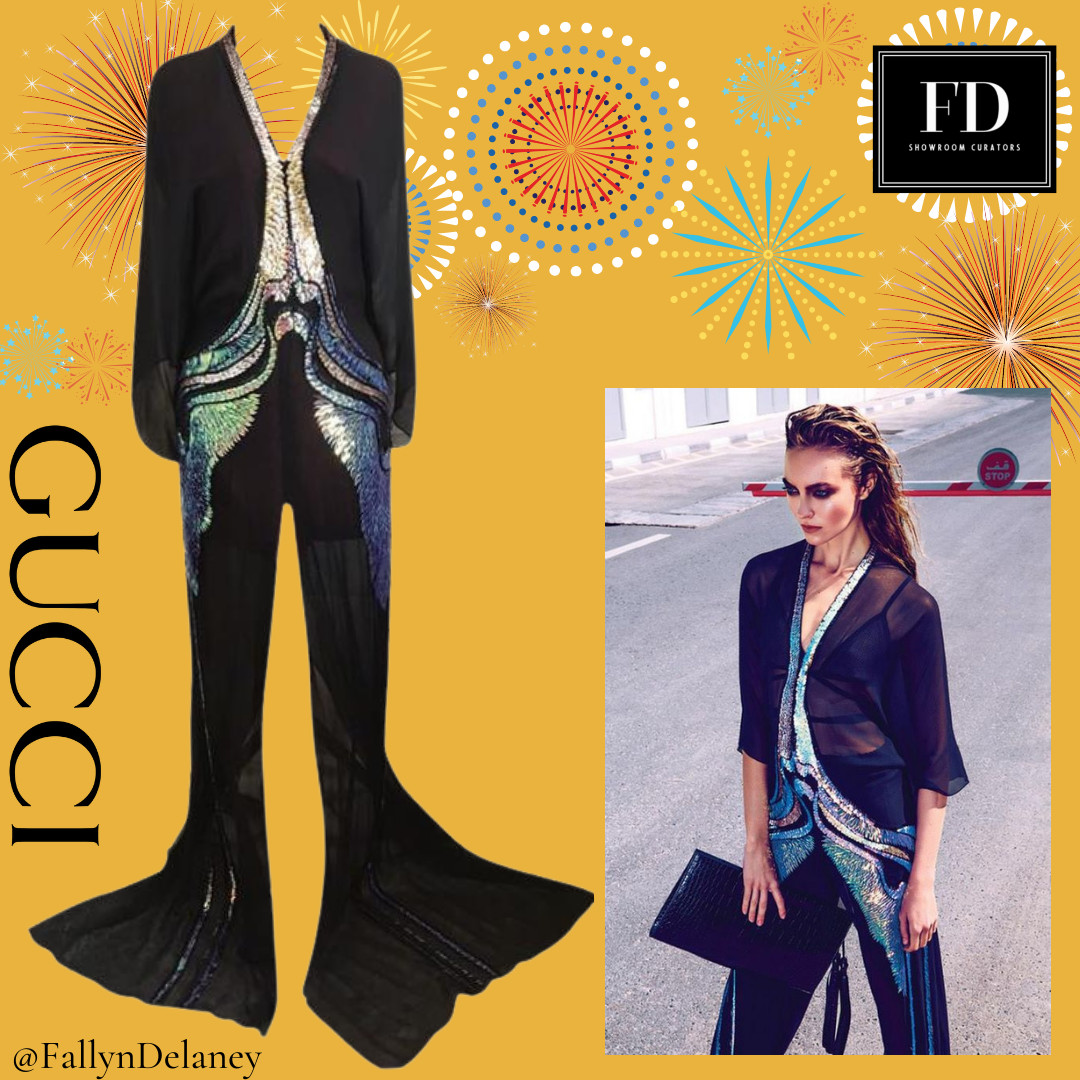 Gucci Runway/Editorial Embellished Black Dress Spring… - Gem