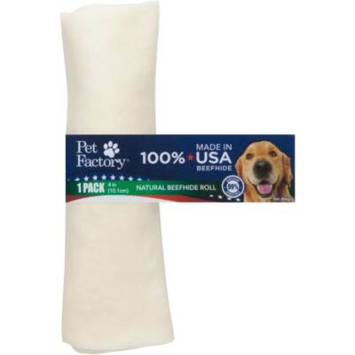 Pet Factory 72030 Beefhide Rawhide Roll Treat 4-5" Inch 100% MADE IN ...