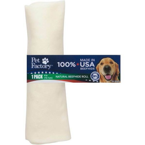 Pet Factory 72030 Beefhide Rawhide Roll Treat 4-5" Inch 100% MADE IN ...