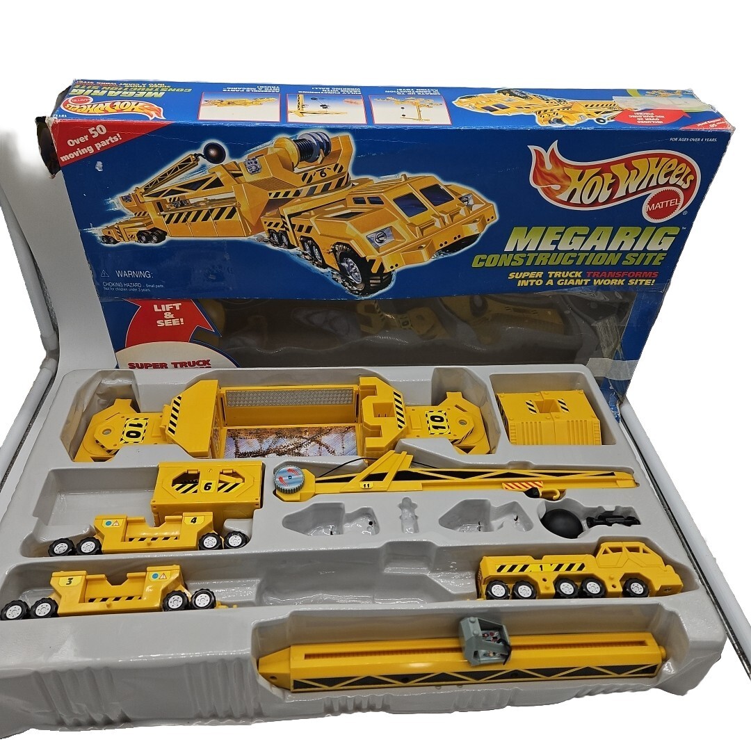 Vtg Hot Wheels Mega Rig Construction Work Site Playset Missing Few ...